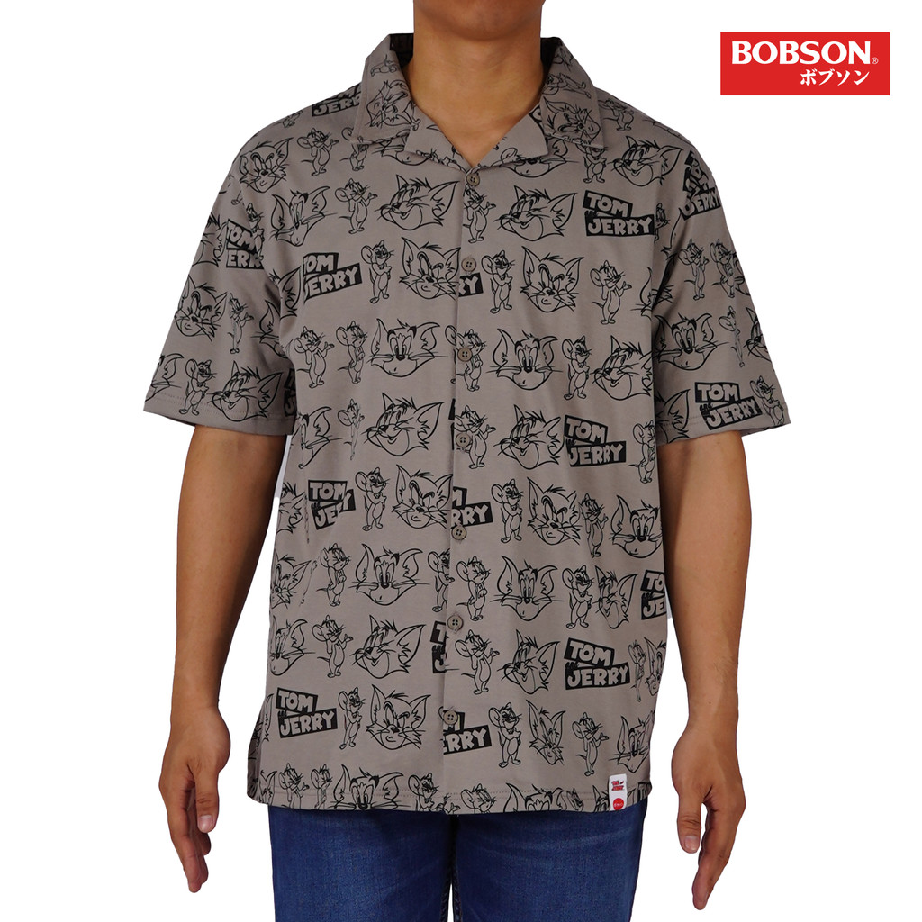 Bobson Japanese X Tom and Jerry Men's Basic Woven Shirt Comfort Fit ...