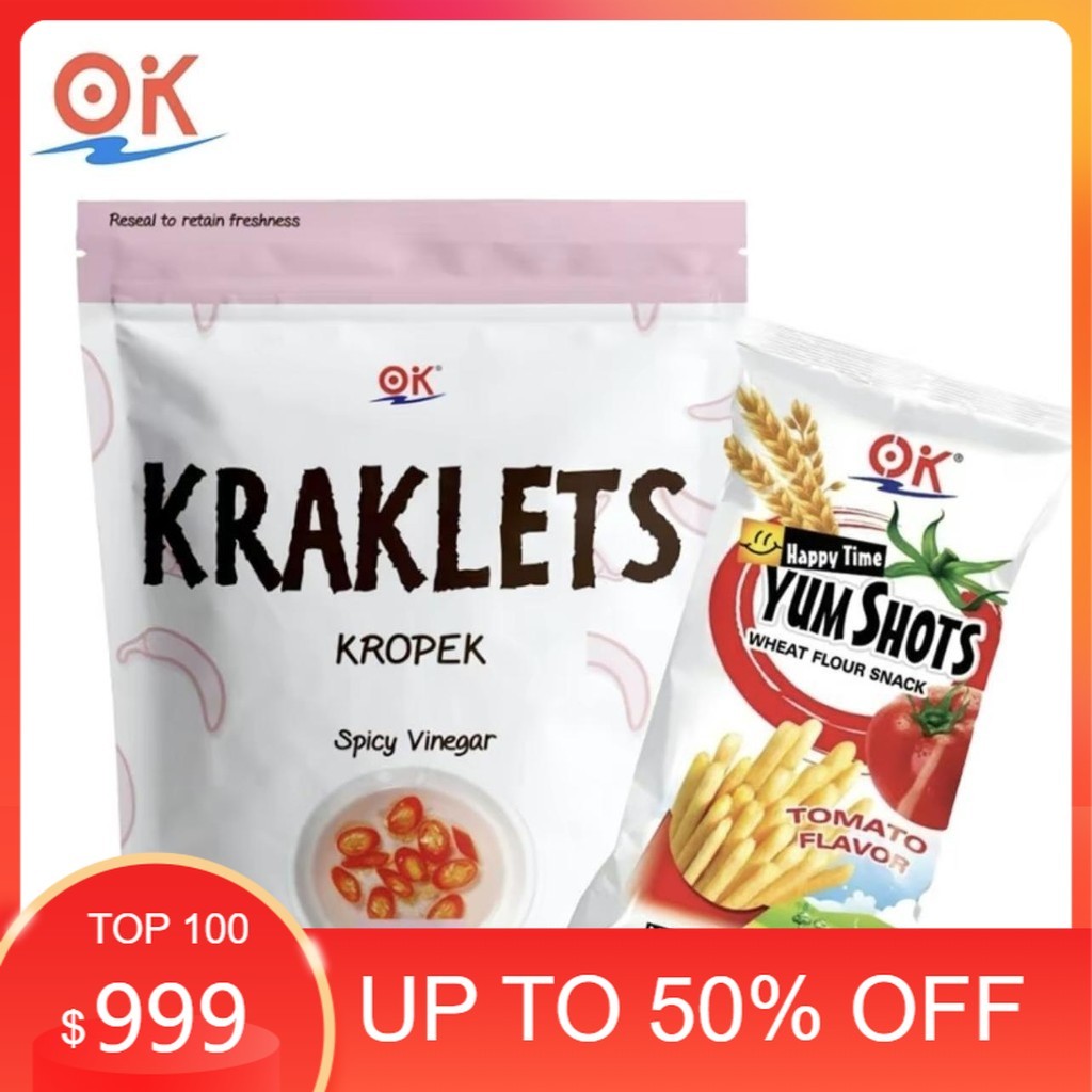 [OK Snacks][2 in 1 set]Kraklets Kropek 320g+Yum Shots Tomato 60g Crispy Cheese | Shopee Philippines