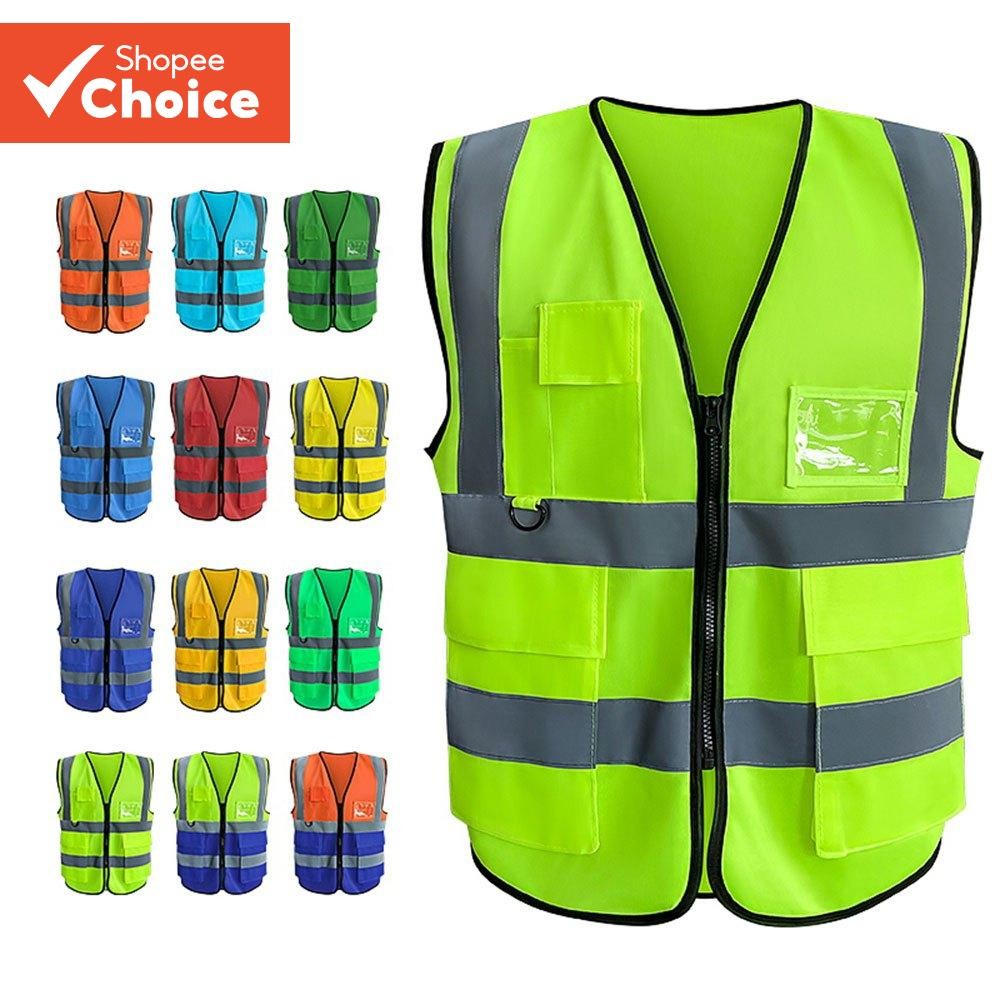 High Visibility Safety Vest - Reflective Multi-Pocket Work Vest for ...