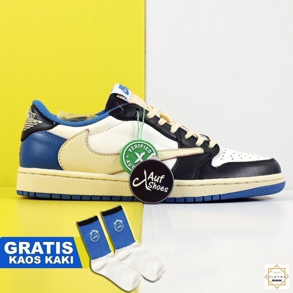Travis Scott X JD1 Low Fragment Low Cut Dark Blue Clever Man Store ...