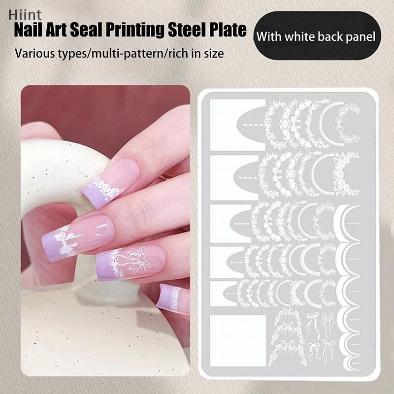 Hiint Flower Nail Stamping Plates Lace Bow Pattern Line Printing ...