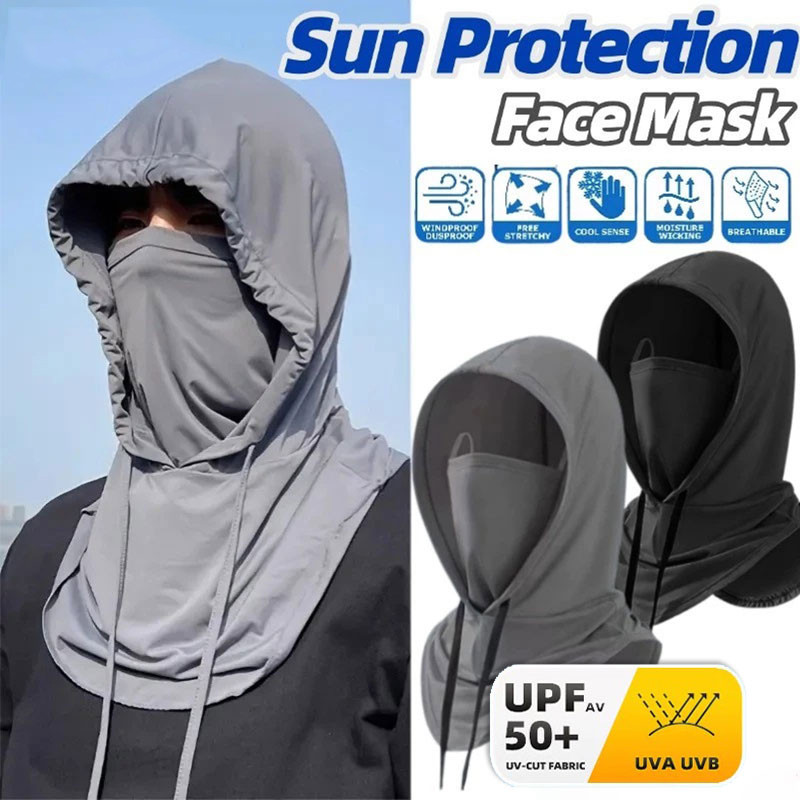 Ice Silk Sunscreen Cap UV Protection Face Mask Design For Full Face Sun ...
