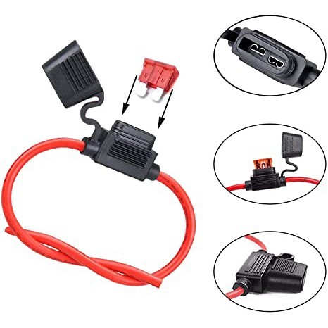 Car Fuse Holder Waterproof Fuse Socket for 10A 15A 30A in Line Cutoff ...