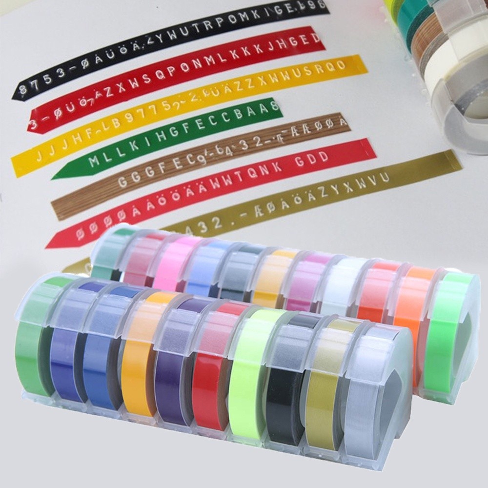 Tape 9mm X 3m Embossed Letter Stamp for MOTEX/DYMO Label Makers ...