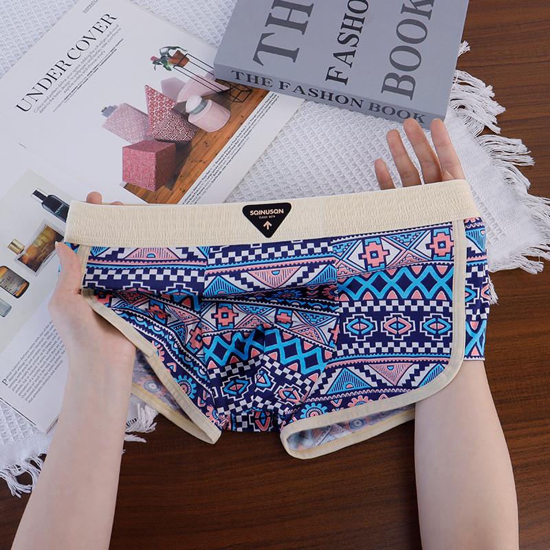 T Trendy Men's Underwear Retro Ethnic Style Breathable Shorts Boxer ...