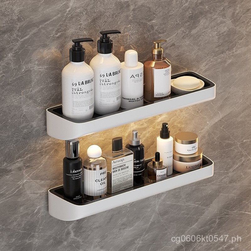 No-Drill Bathroom Shelf Storage Rack Wall-Mounted Toilet Organizer Wall ...