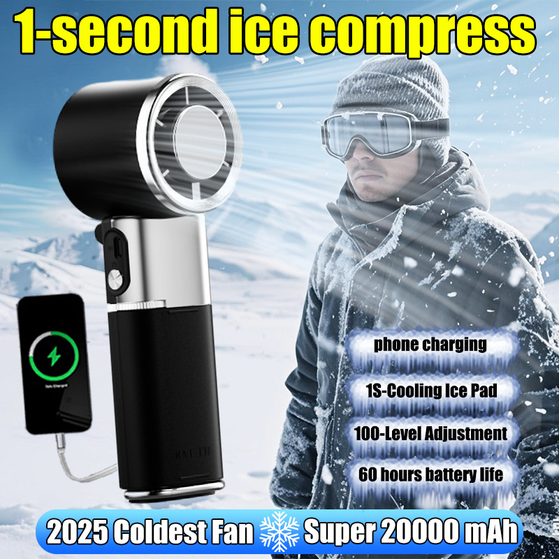 High 100-Speed Mini Handheld Fan Long Battery Life Ice Cooling Portable ...