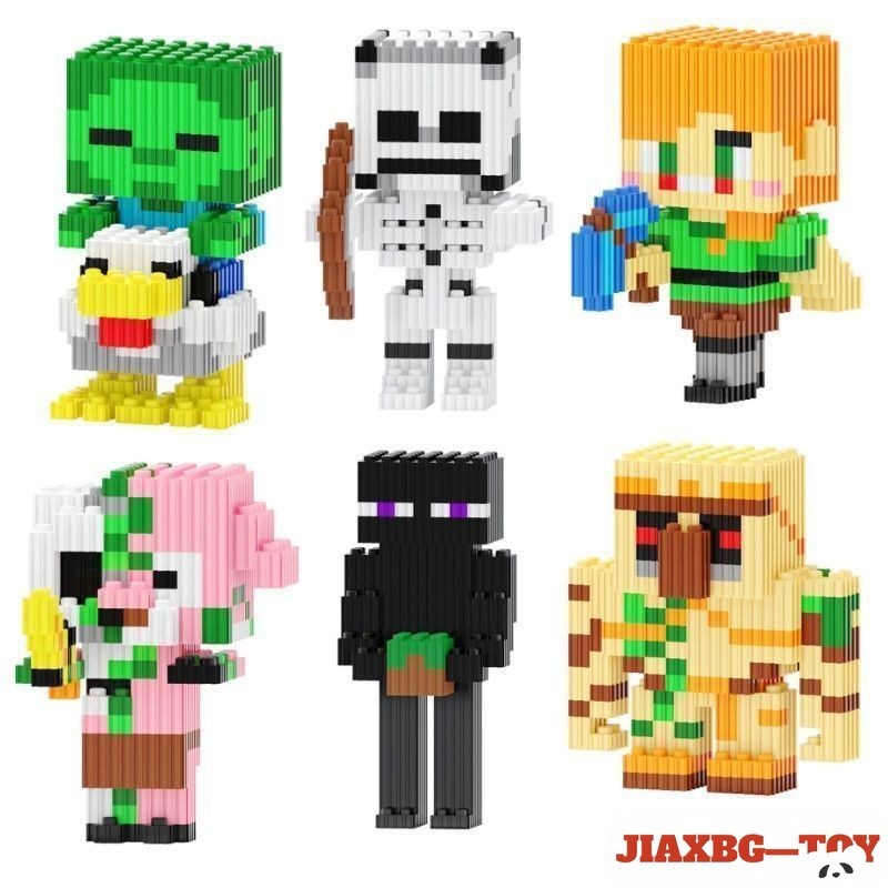 Minecraft Creeper Steve Building Block Assembly Small Particle Building ...