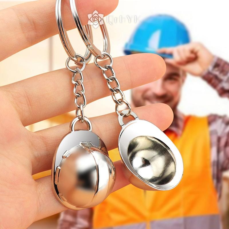 QrhYK> Mini simulation metal Hard Hat Keychain Event Holiday Creative ...
