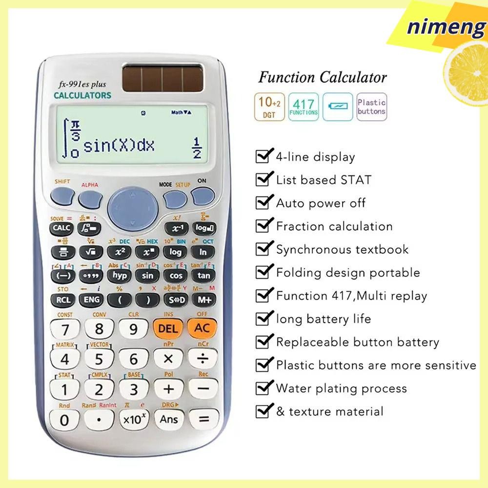NIMENG Engineering Scientific Calculator, Standard 417 Functions Function Calculator, Portable ...