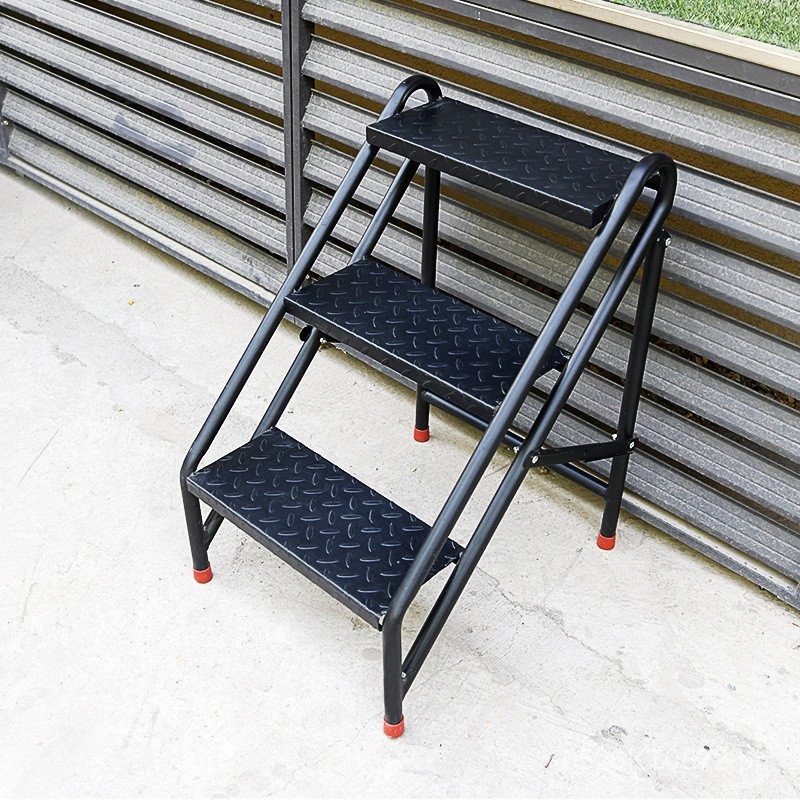 Step Ladder Three-Step Ladder Household Stool Folding Against Wall ...