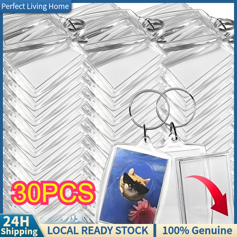 10/20Pcs Acrylic keychain DIY Photo insert Transparent Photo Frame Key ...