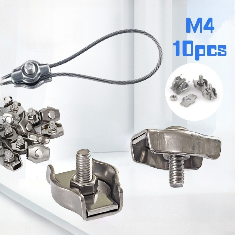 Contents 10pcs Stainless Steel Wire Rope Hooks Ferrule 2-3mm Wire Rope ...