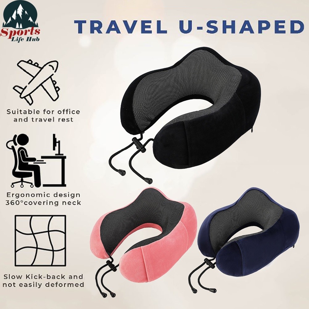 U-shaped Memory Cotton Comfort Pillow Lightweight Double Hump Memory ...