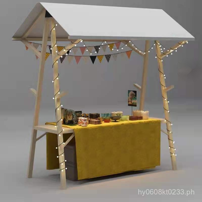 Market Night Market Stall Foldable Flower Wooden Activity Tent Outdoor ...
