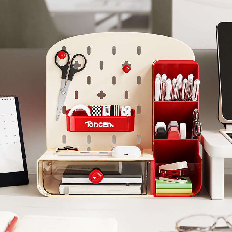 Storage box drawer type storage rack Office desk desk storage hole hole ...