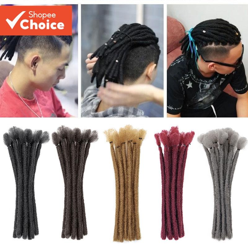 10 Strands/pack Men's Handmade Dreadlock Crochet Hair Extension 20cm ...