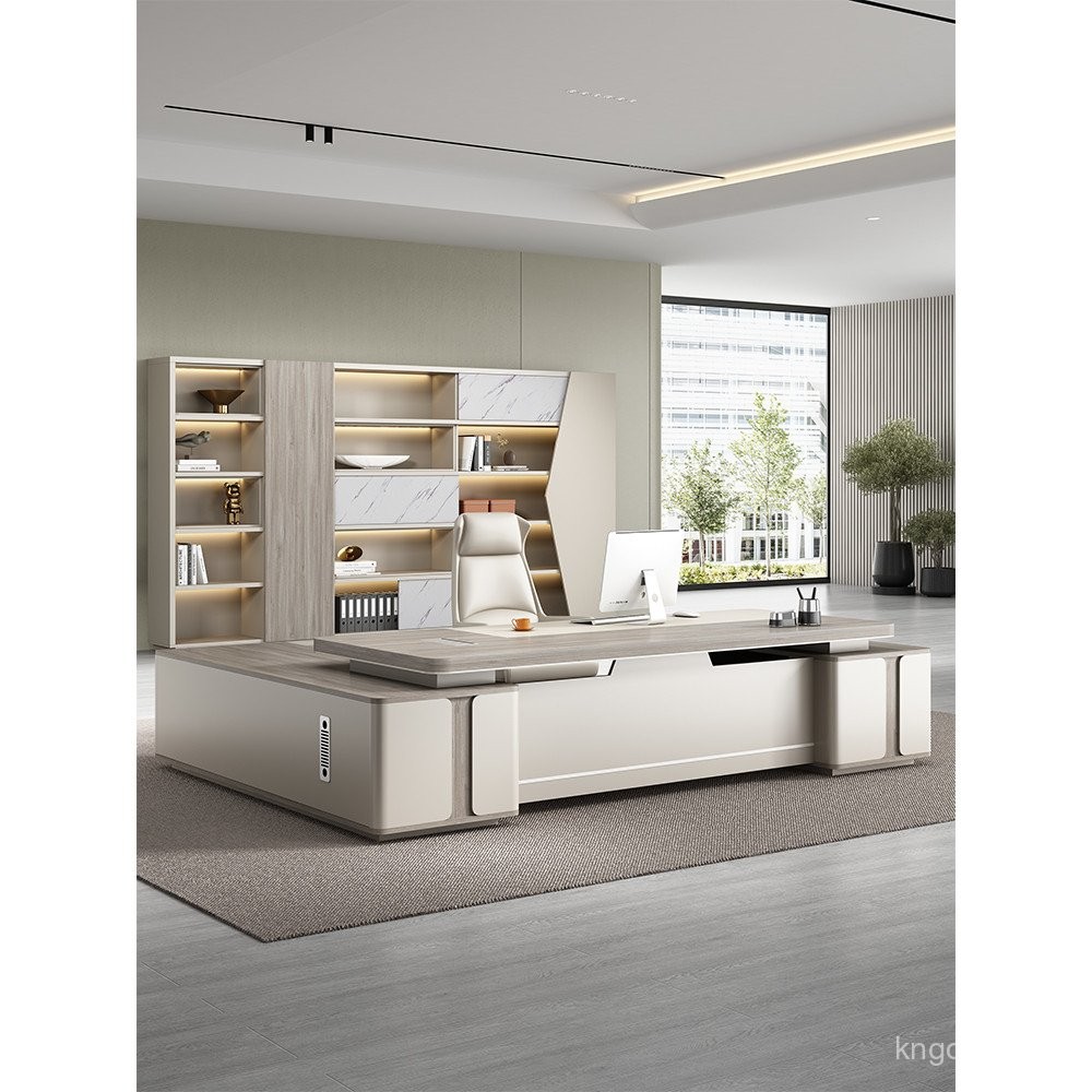 Elegant Boss Desk Simple Modern Executive Desk and Chair Set Manager's ...