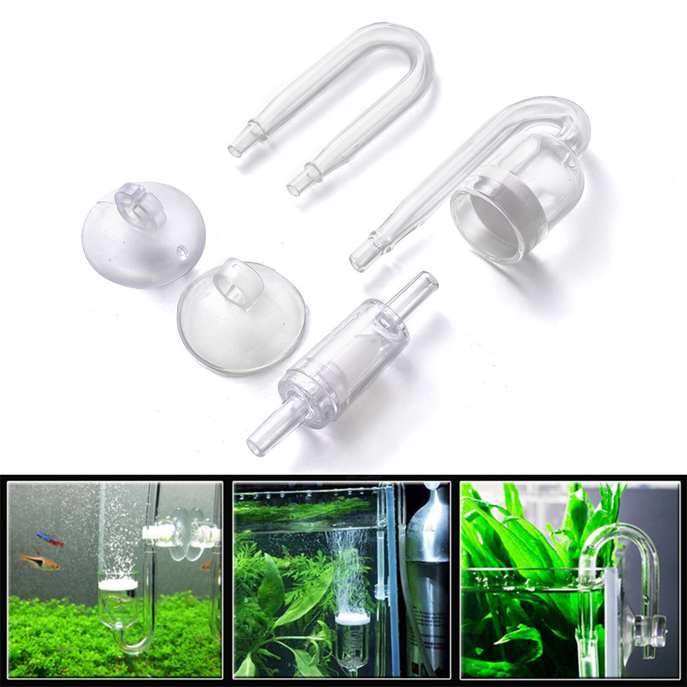 1 Set Aquarium Co2 System Diffuser Check Valve U-Glass Refiner Elbow ...