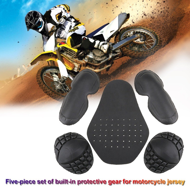 4/5pcs Motorcycle Removable Riding Shoulder Elbow Back Protector Pad ...