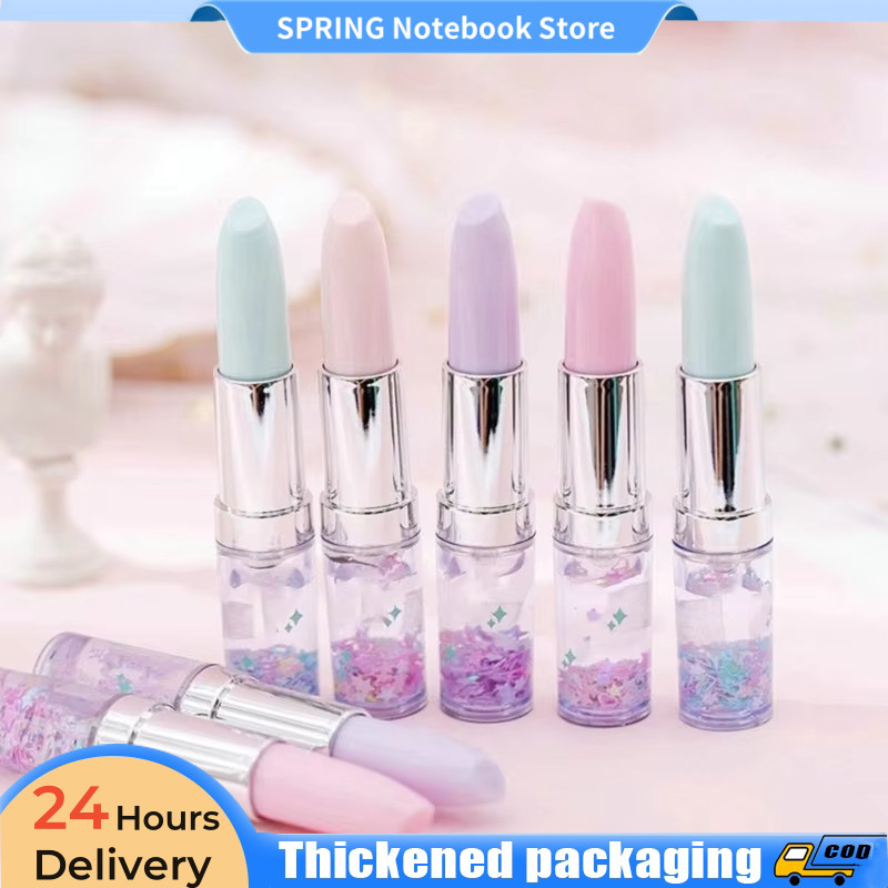 Ins Girl Lipstick Gel Pen Quicksand Novelty Liquid Glitter Signature ...