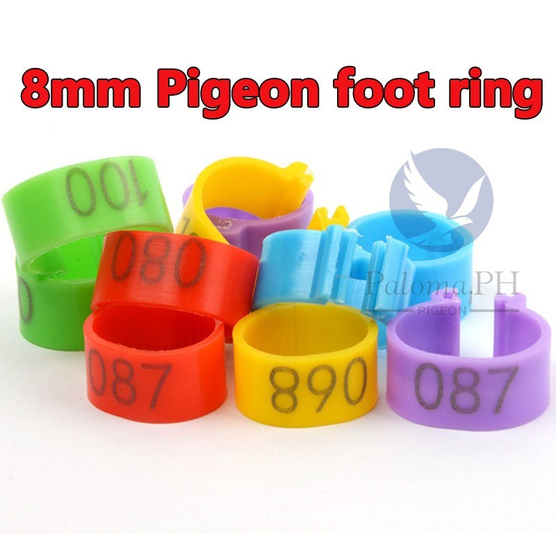 Pigeon Clip Ring 8mm Number Foot Ring for Racing pigeon Identification ...