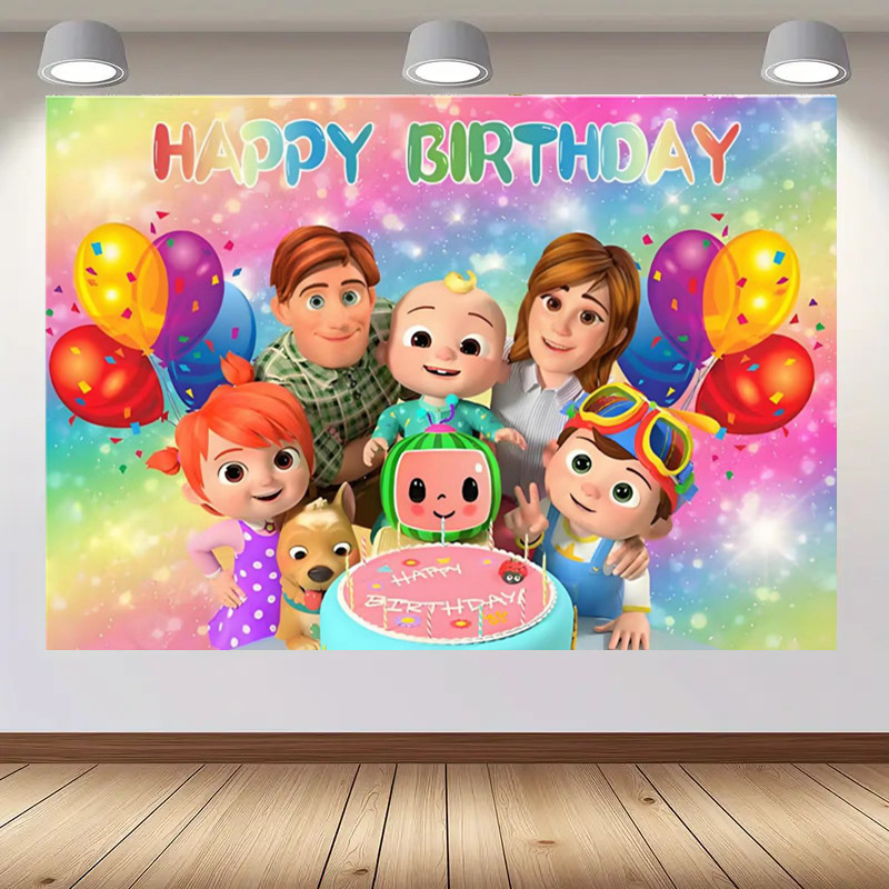 125*80CM Baby Boss Cocomelon Frozen Race Car Minecraft Backdrop Kids ...