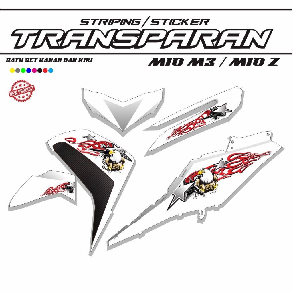 MIO M3 TRANSFARAN STRIPING / MIO Z TRANSPARENT POLET STICKER | Shopee ...