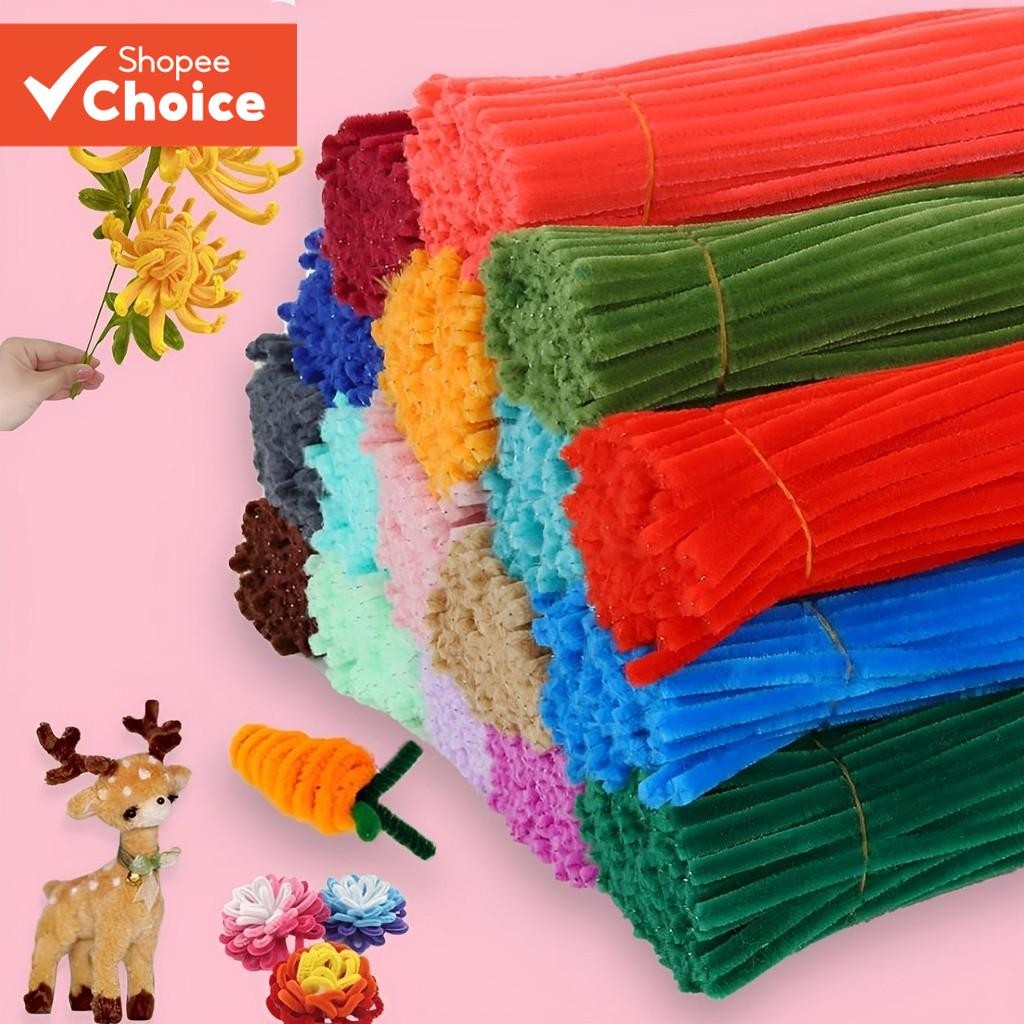 100pcs DIY Pipe Cleaners Bulk, chenille stems value pack, colorful pipe ...