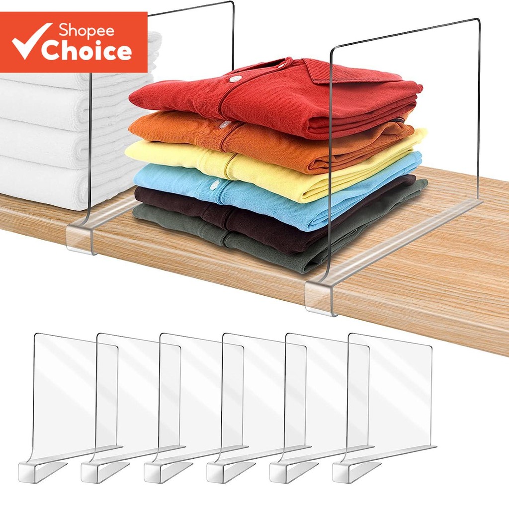 2/4/6/8/12pcs Acrylic Transparent Wardrobe Divider | Shopee Philippines
