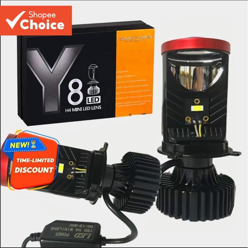 1 Pair H4 LED Headlight Bulbs for Car Y8 LED Headlamp Bulbs | Shopee ...