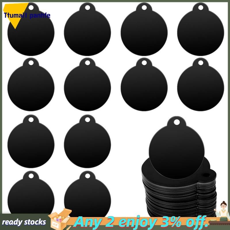 【ttumai4panhfe】25 Pack Round Blank Tags Black Aluminum Stamping Blanks ...