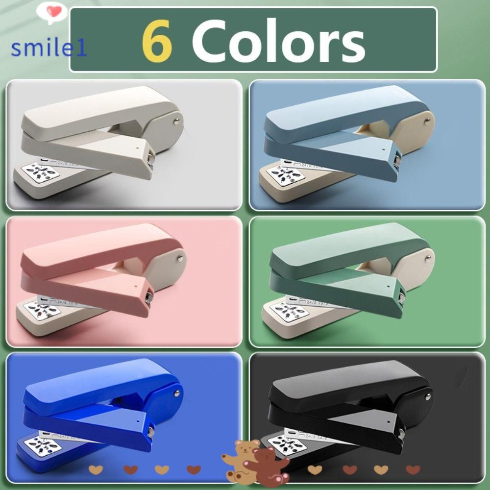 SMILE Stapler, Use 24/6 Staples Effortless Long Stapler, Creative Heavy ...
