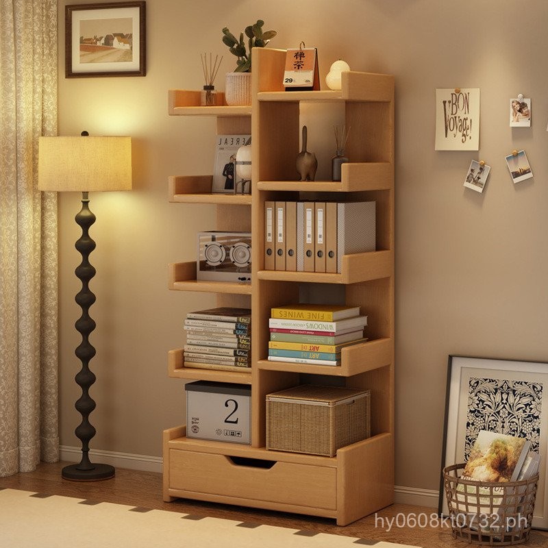 Bookshelf Corner Display Rack Living Room Bookcase Integrated Wall ...