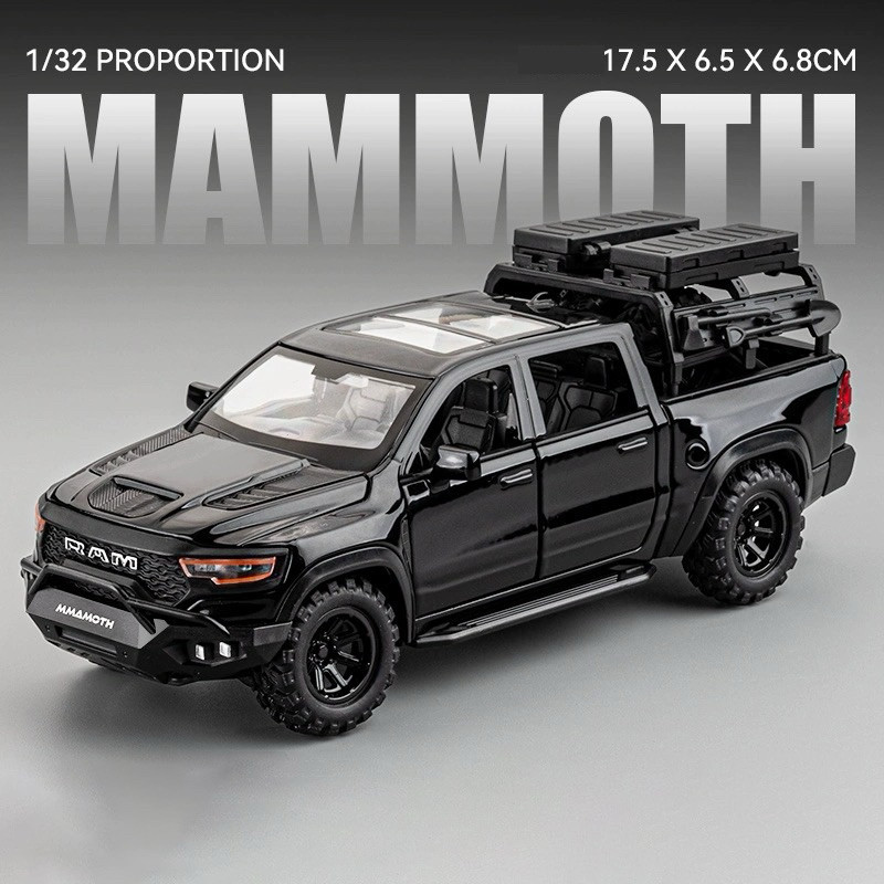 DODGE RAM MAMMOTH PICKUP 1:32 METAL ALLOY TOY CAR DIE CAST MODEL 21024 ...