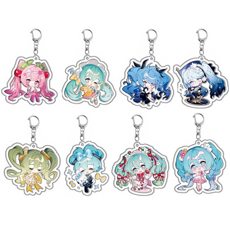 Cute Hatsune Miku Q Version Key Ring Cartoon Anime Character Keychains ...