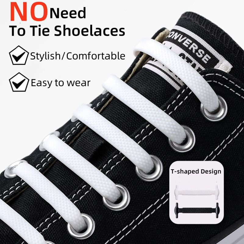 16pcs/lot Silicone No Tie Shoelaces Shoes Elastic Lace Shoelace Lazy ...