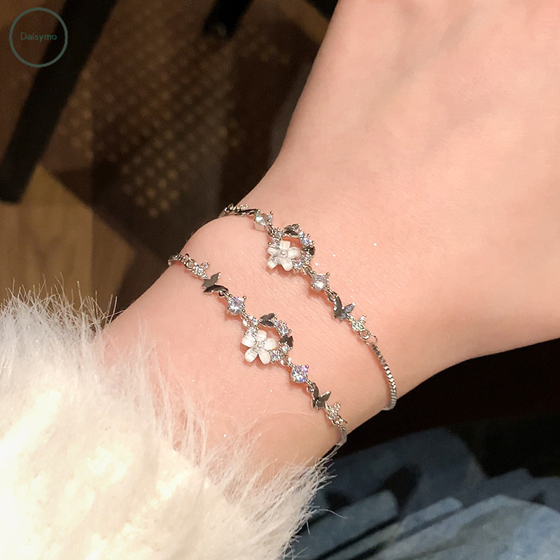 【Daisy】Cold Style Light Luxury Silver Bracelet Women Adjustable ...