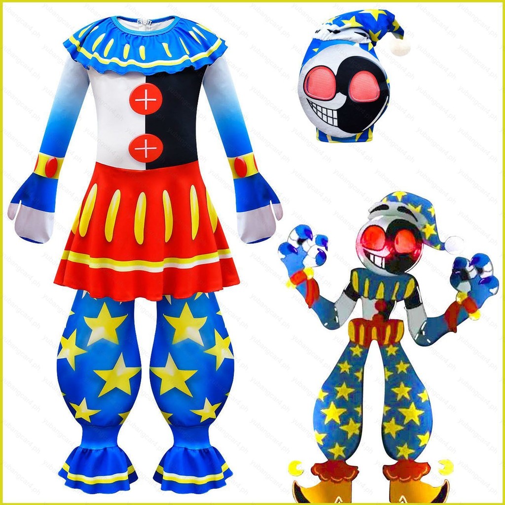 YB3 FNAF Security Breach Moondrop Cosplay Costume Child Coverall Onesie ...