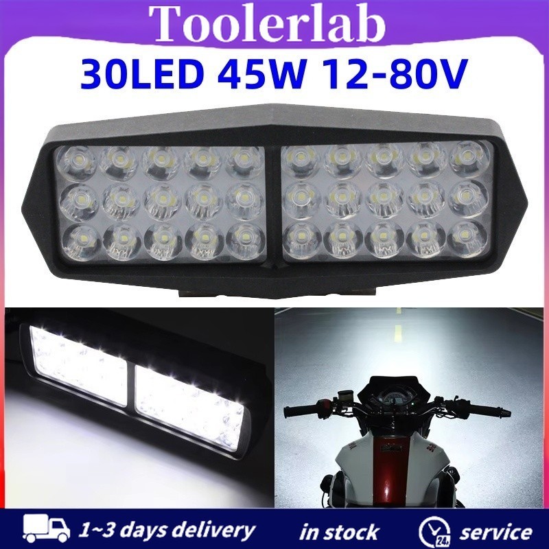 Motorcycle External LED Spotlight Electric Vehicles E Bike Universal ...