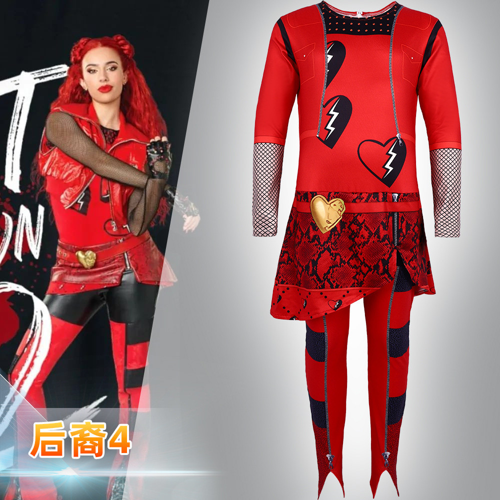Mal Descendants Costume for Kids, Evie Chloe Red Costume for Girls Boys ...