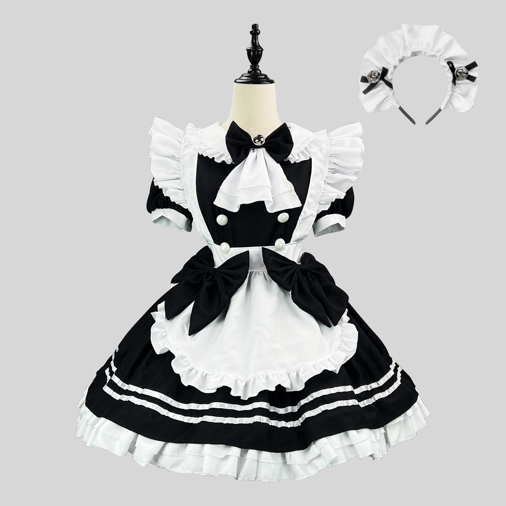 2025 Japanese Maid Costume Black White Little Devil lolita Soft Girl ...