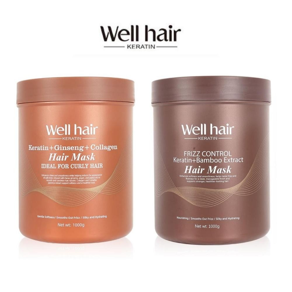 WELL Hair Mask Keratin Ginseng Collagen and Keratin Frizz Control ...