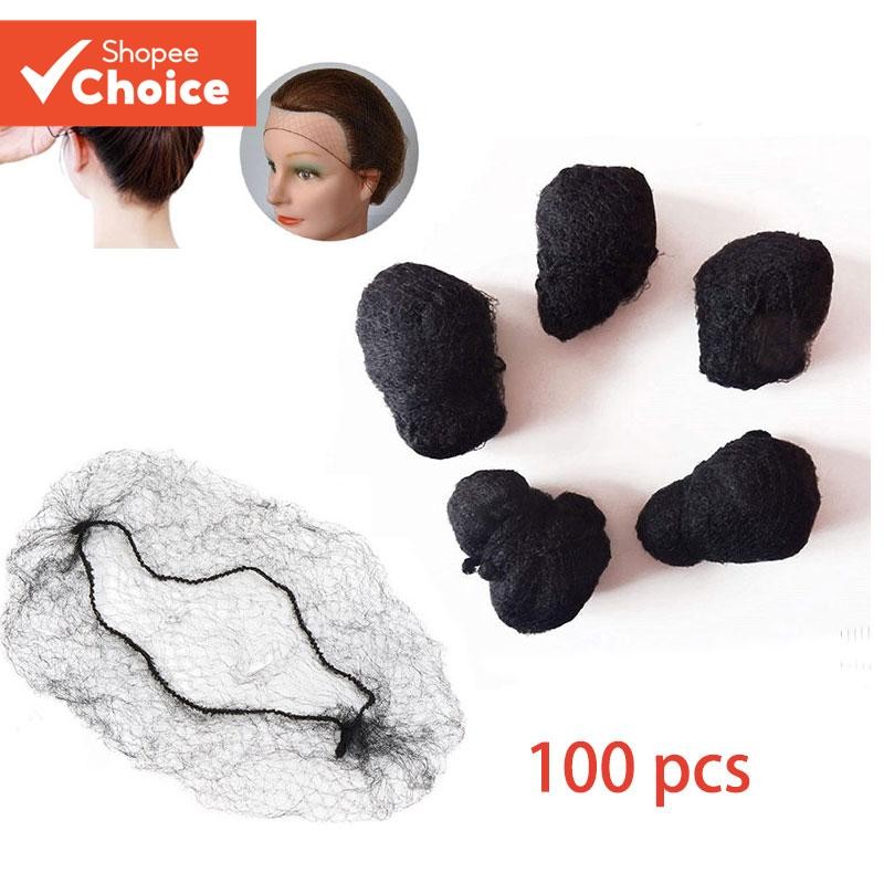 100PCS 22" Curly Hair Bundles - Nylon Wig Nets with Invisible Elastic ...