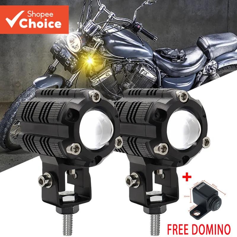2pcs Motorcycle Mini Driving Lights V6 White and Yellow LED 12V High ...
