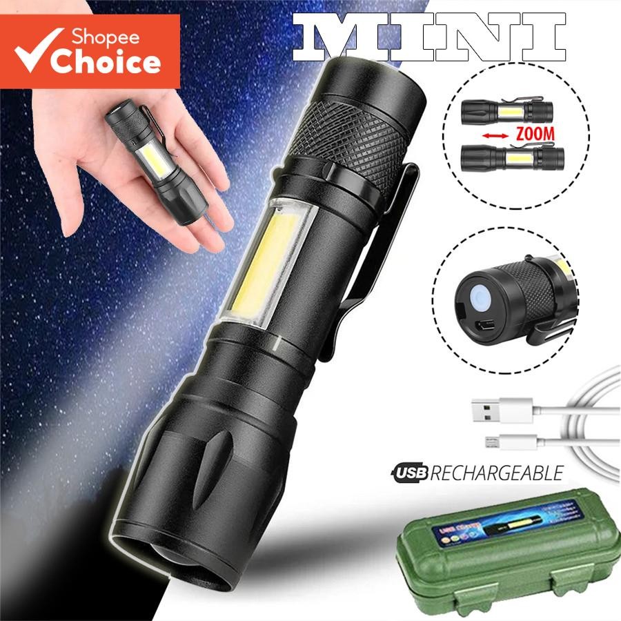 Mini Led Charge Flashlight XPE Portable Torch Camping Lantern Zoomable ...