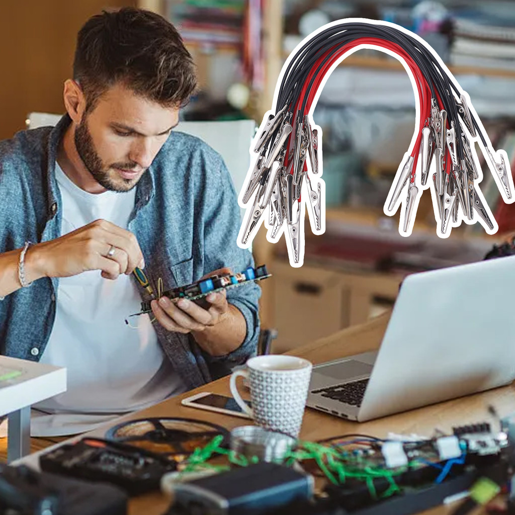 10Pcs Creative Double Ended Conductive Crocodile Clamp - Circuit Maintenance Power Connection ...