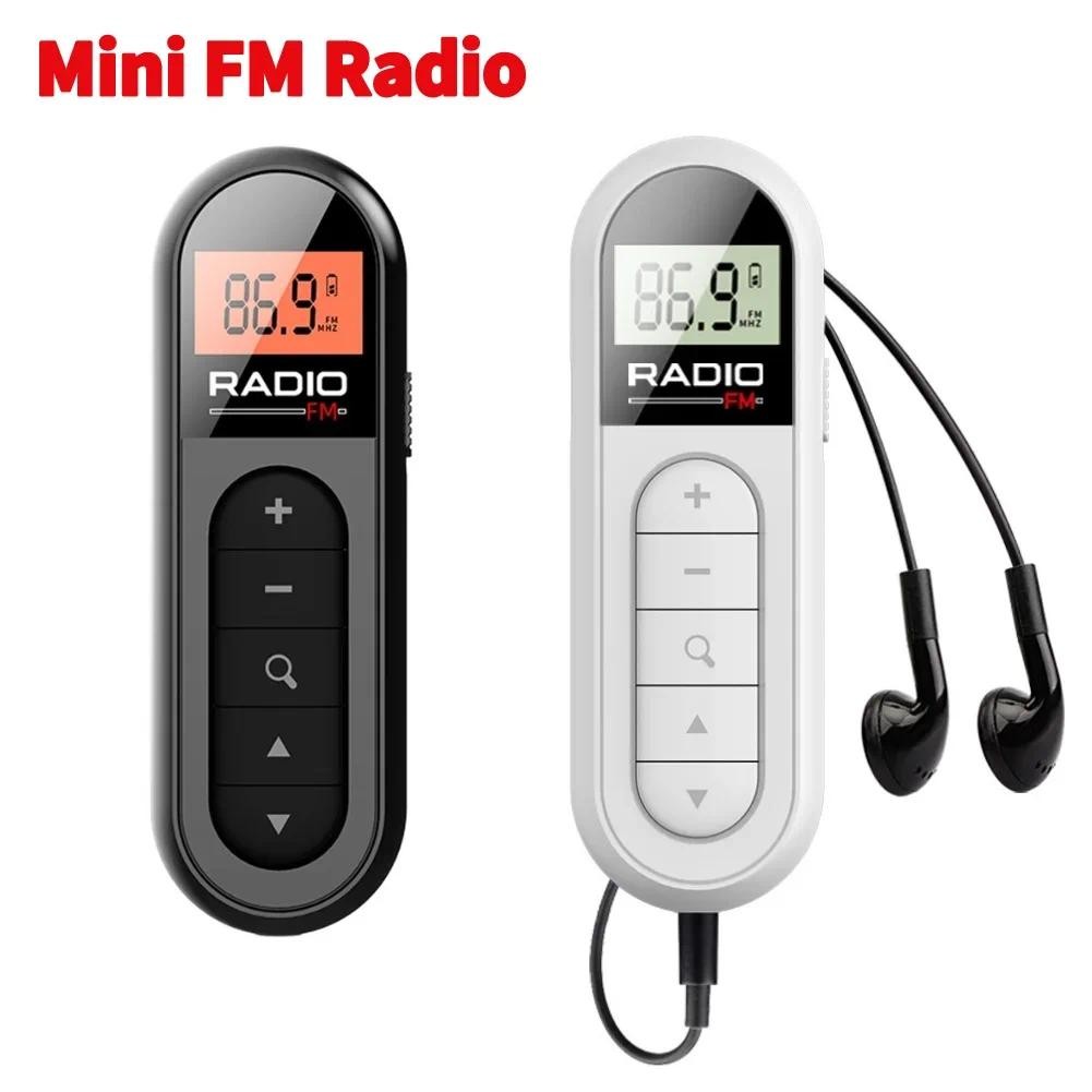 FM Radio Backlight LCD Display Mini Pocket Clip Radio with 3.5mm ...