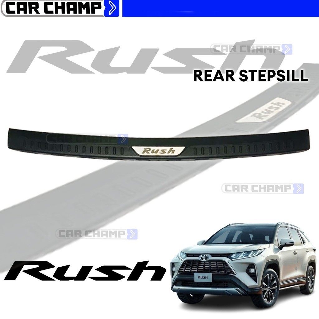 Toyota Rush 2018 to 2025 OEM Rear Stepsill Black Chrome Guard Step Sill ...