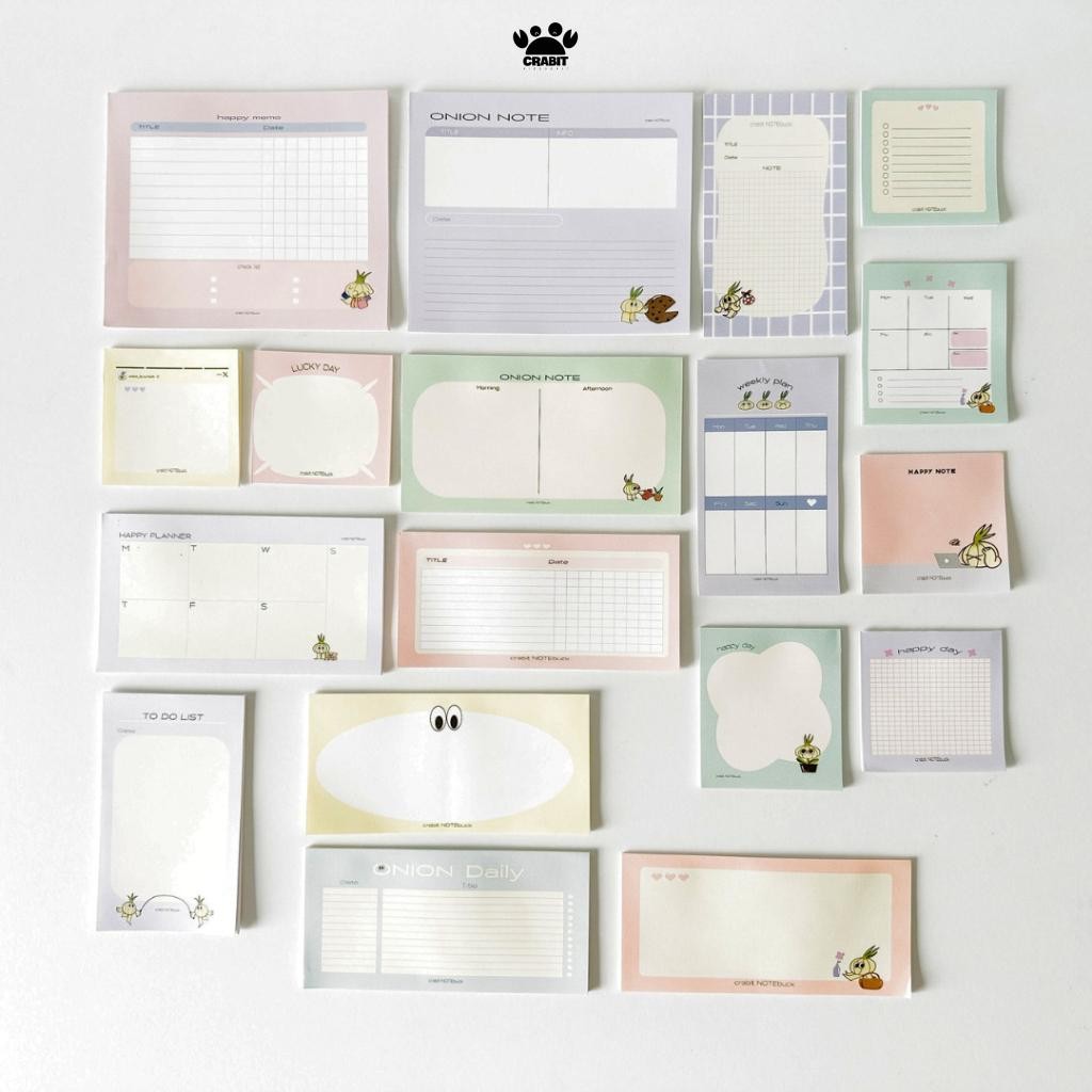 Cute pastel sticky notes shaped like Onion Crabit Onion | Shopee ...